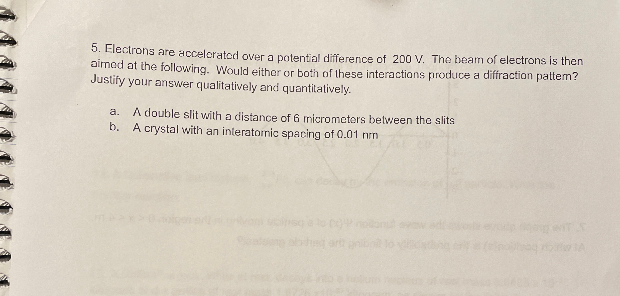 Solved Electrons are accelerated over a potential difference | Chegg.com