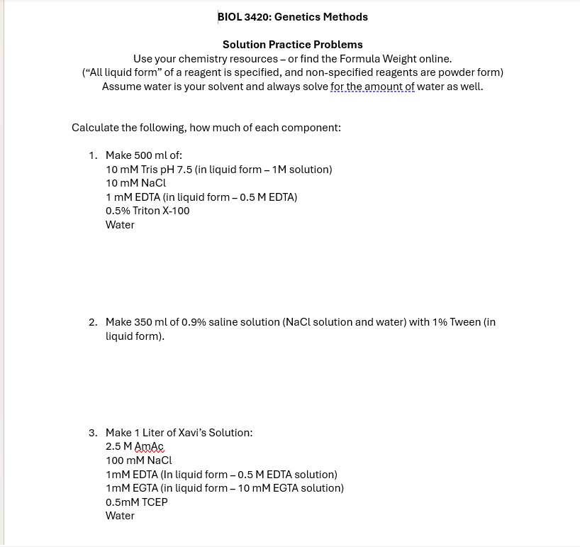 Solved BIOL 3420: Genetics MethodsSolution Practice | Chegg.com