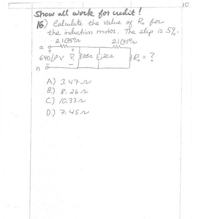 Solved Show all work for cradit! 16.) Calculate the value of | Chegg.com