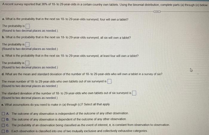 Solved a. What is the probability that in the next six 18- | Chegg.com