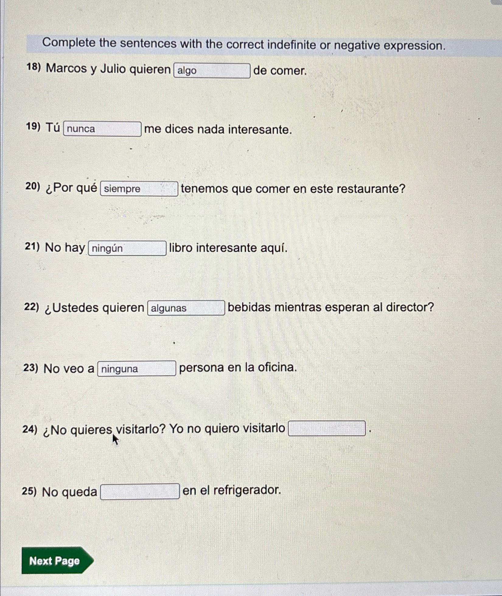 Complete the sentences with the correct indefinite or | Chegg.com