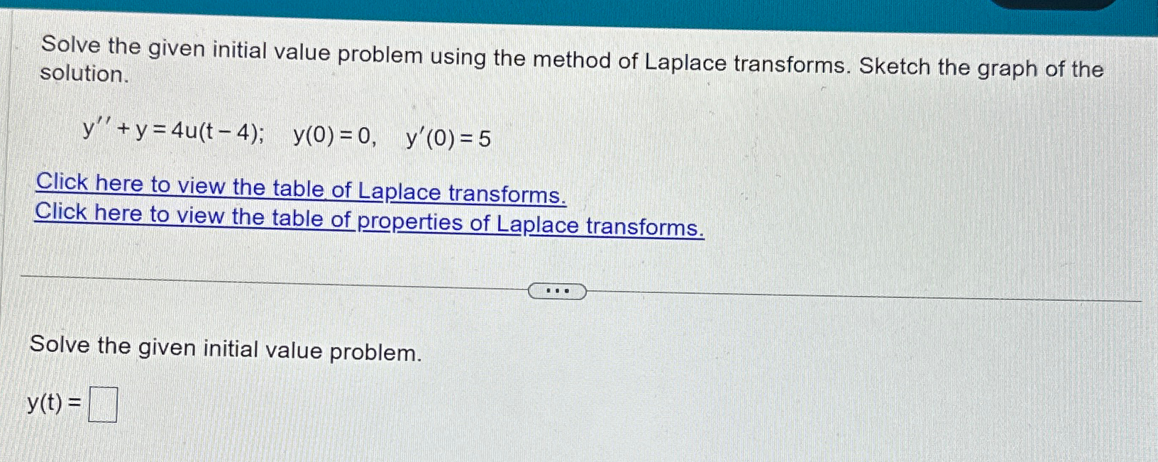 Solved Solve the given initial value problem using the | Chegg.com
