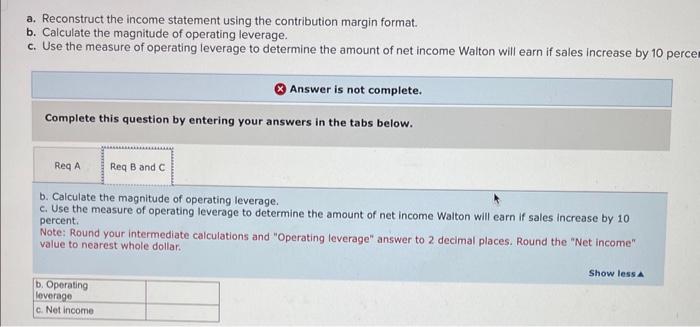 Solved Exercise 2-13A (Algo) Using contribution margin | Chegg.com