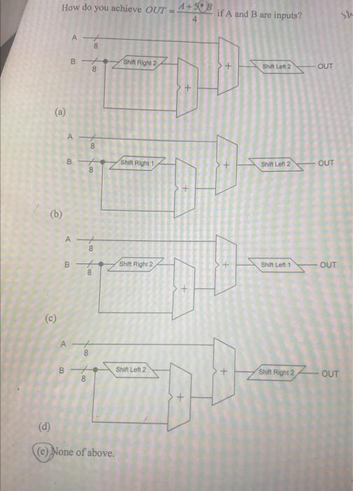 Solved How do you achieve OUT=4A+5(BB if A and B are inputs? | Chegg.com