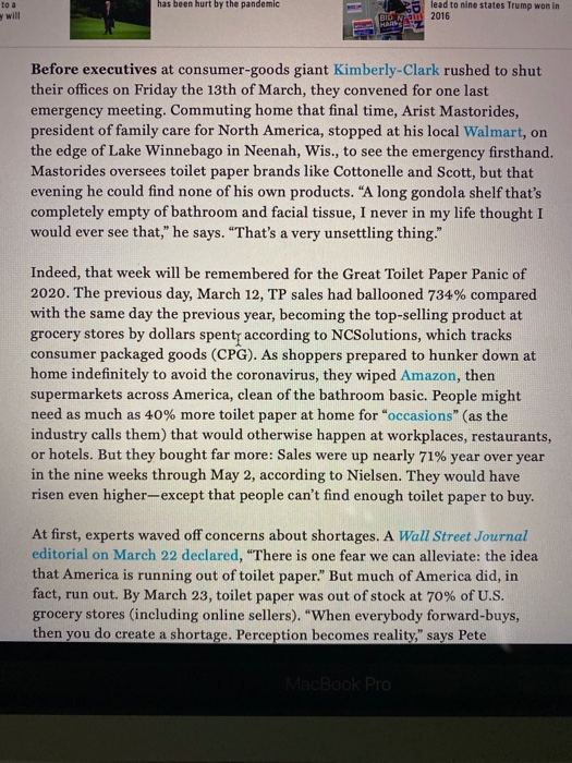 Solved 1. Name of article: The case of the missing toilet | Chegg.com