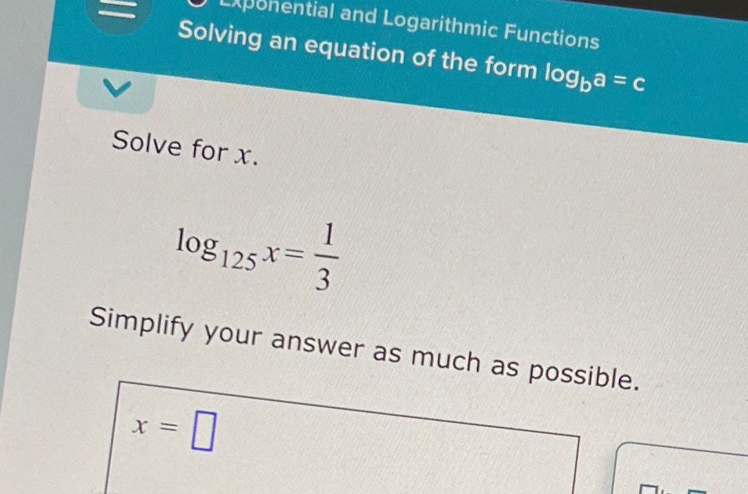 Solved ential and Logarithmic FunctionsSolve for | Chegg.com