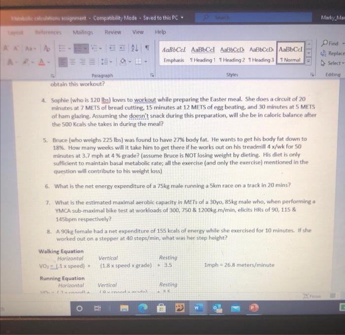 Solved Marky Mar le calculations assignment. Compatibility | Chegg.com