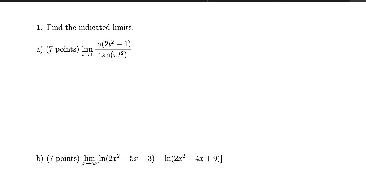 Solved Find the indicated limits.a) | Chegg.com