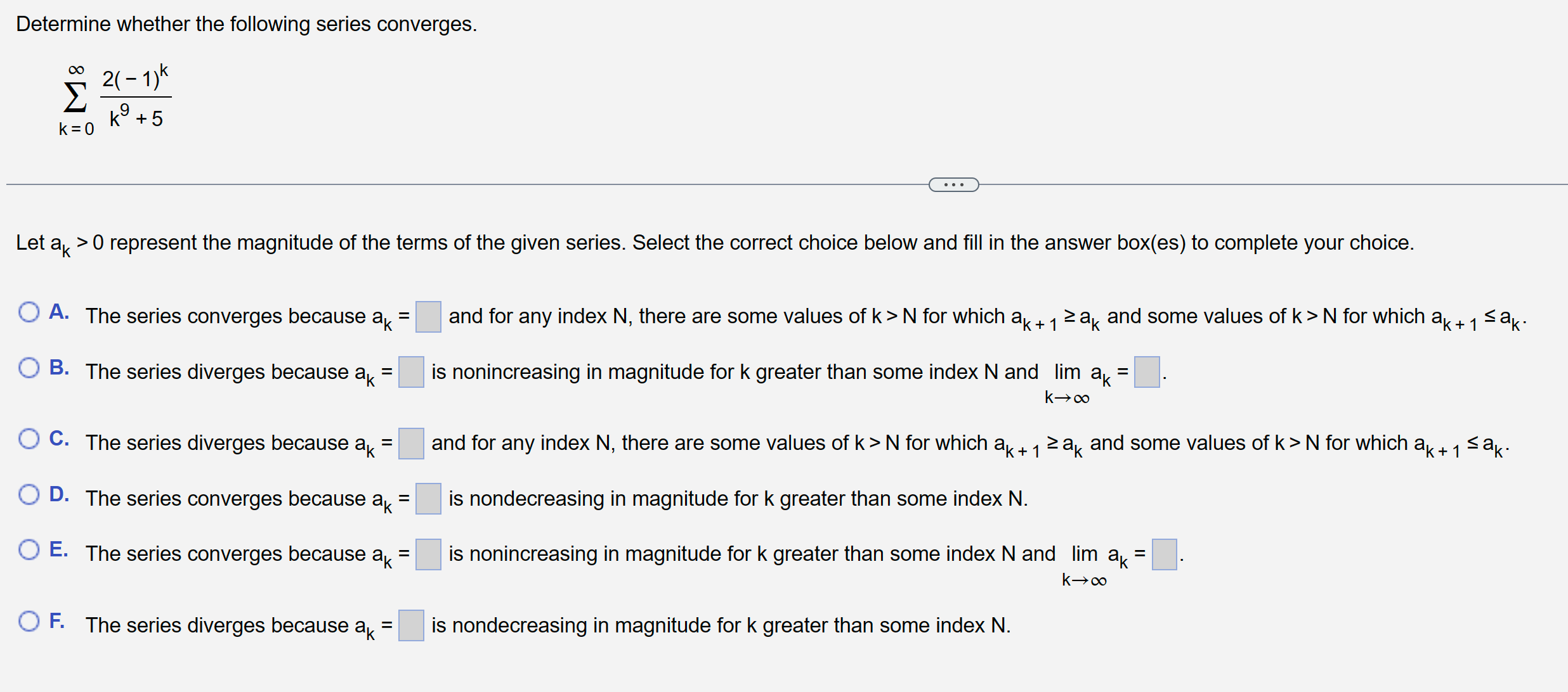 Solved Determine whether the following series | Chegg.com