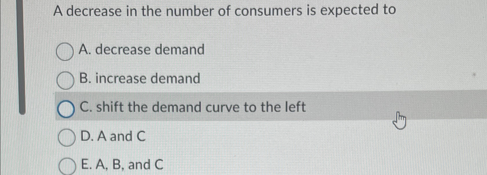 Solved A decrease in the number of consumers is expected | Chegg.com
