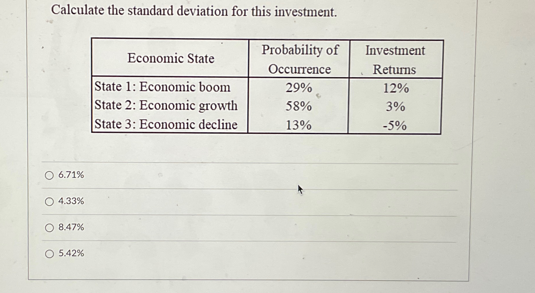 Solved Calculate the standard deviation for this | Chegg.com