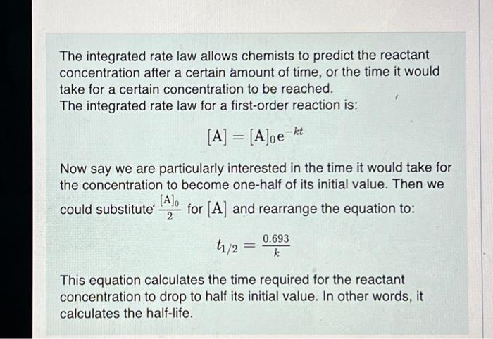 Solved What is the rate constant of a first-order reaction | Chegg.com