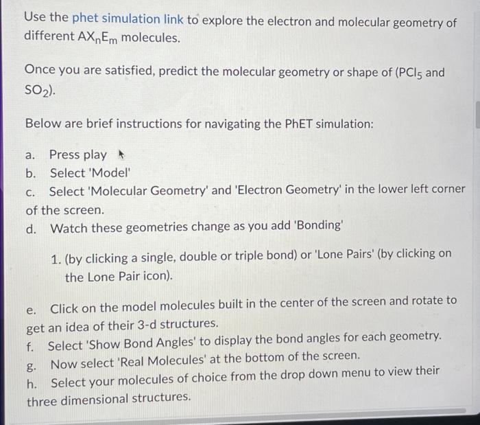 Solved Use the phet simulation link to explore the electron | Chegg.com