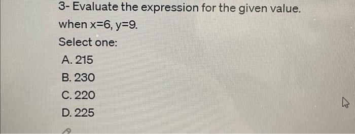 3- Evaluate the expression for the given value. when | Chegg.com