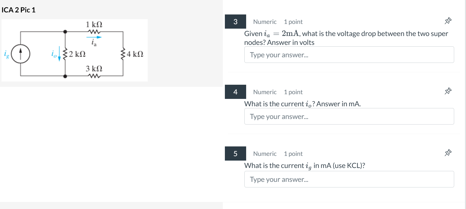 Solved nodes? Answer in ﻿volts4 ﻿Numeric 1 ﻿pointWhat is | Chegg.com