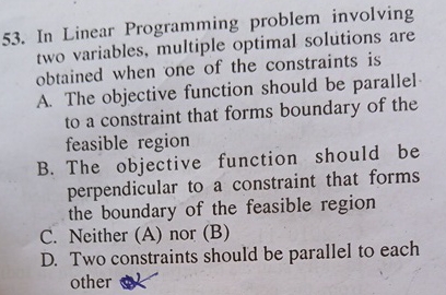 Solved In Linear Programming problem involving two | Chegg.com