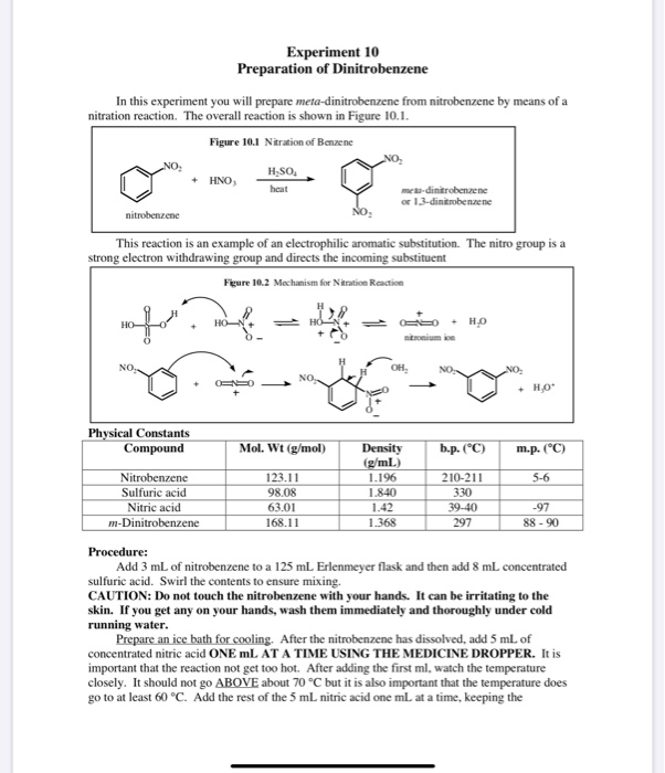 Solved Experiment 10 Nitration reaction Answer the following | Chegg.com
