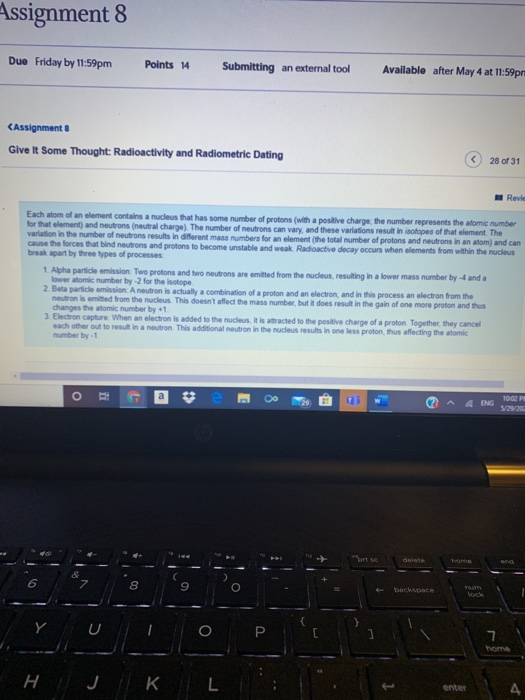 Solved Assignment 8 Due Friday by 11:59pm Points 14 | Chegg.com