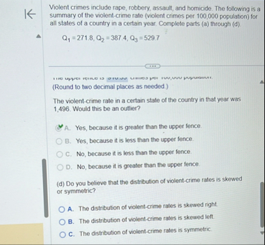Solved Violent crimes include rape, robbery, assault, and | Chegg.com