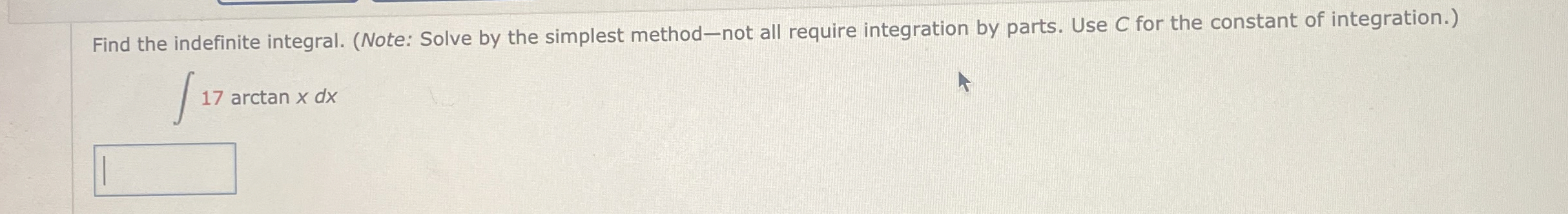 Solved Find the indefinite integral. (Note: Solve by the | Chegg.com