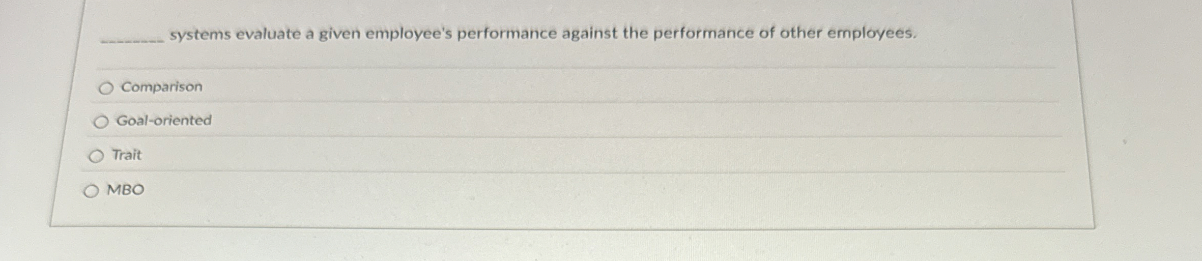 Solved systems evaluate a given employee's performance | Chegg.com