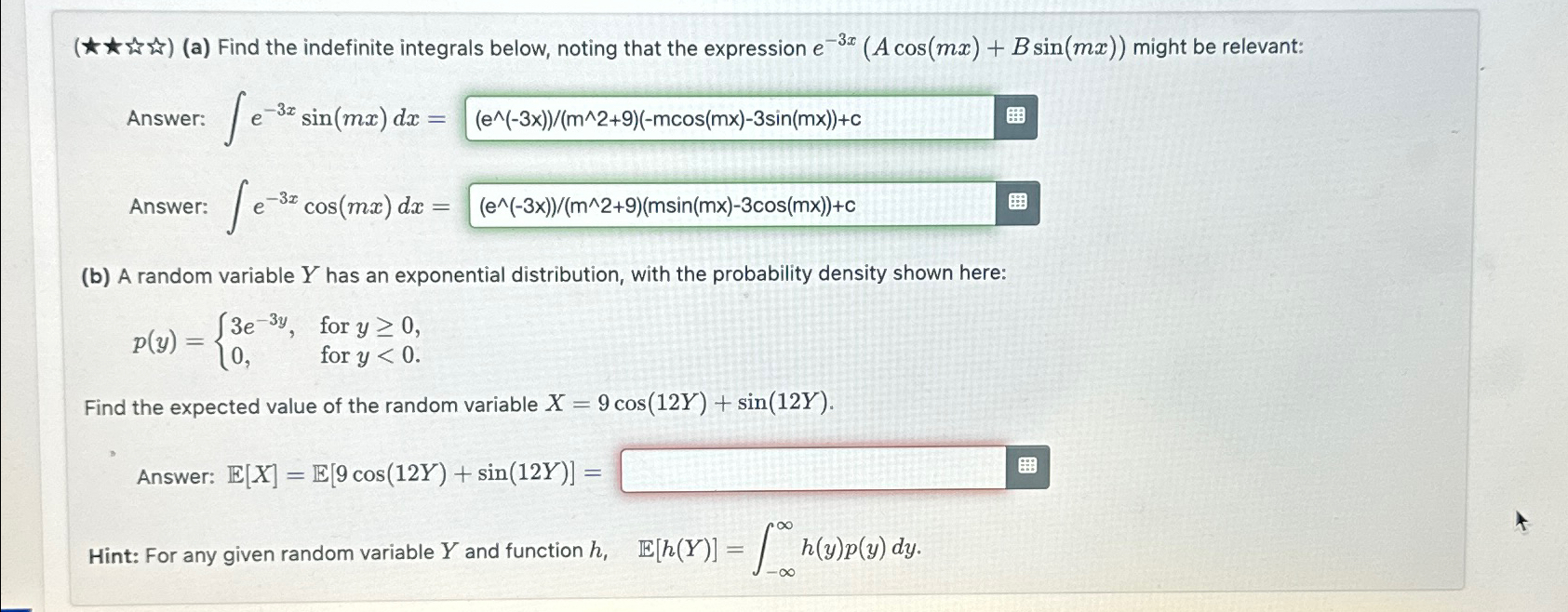 Solved (******≈≈) (a) ﻿Find the indefinite integrals below, | Chegg.com