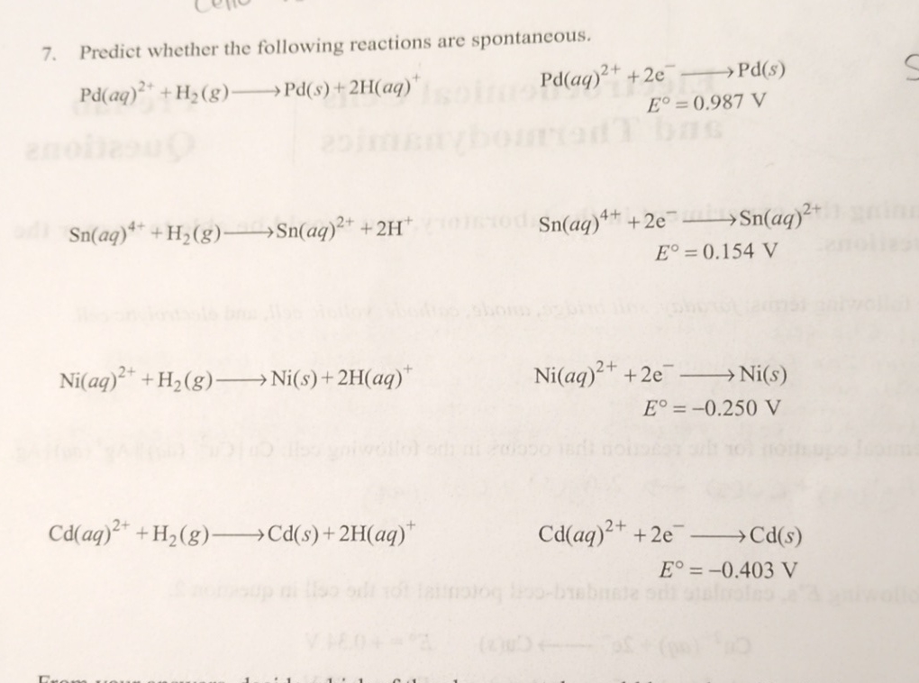 High Quality SOLUTION Predict whether the following reactions are | Chegg.com
