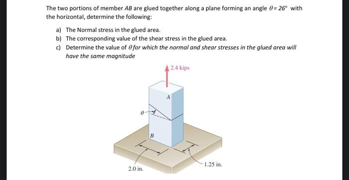 The two portions of member AB are glued together | Chegg.com