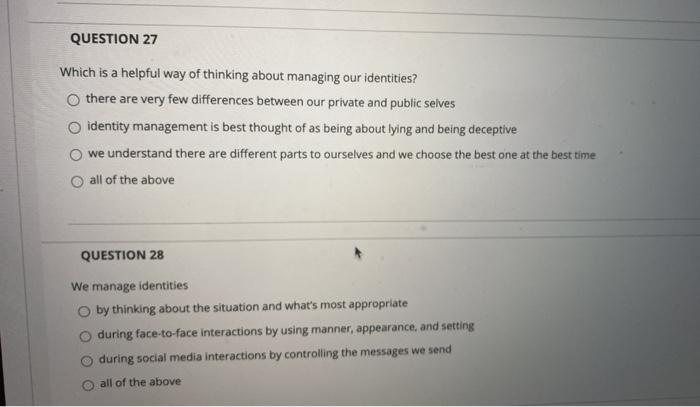 Solved QUESTION 27 Which is a helpful way of thinking about | Chegg.com