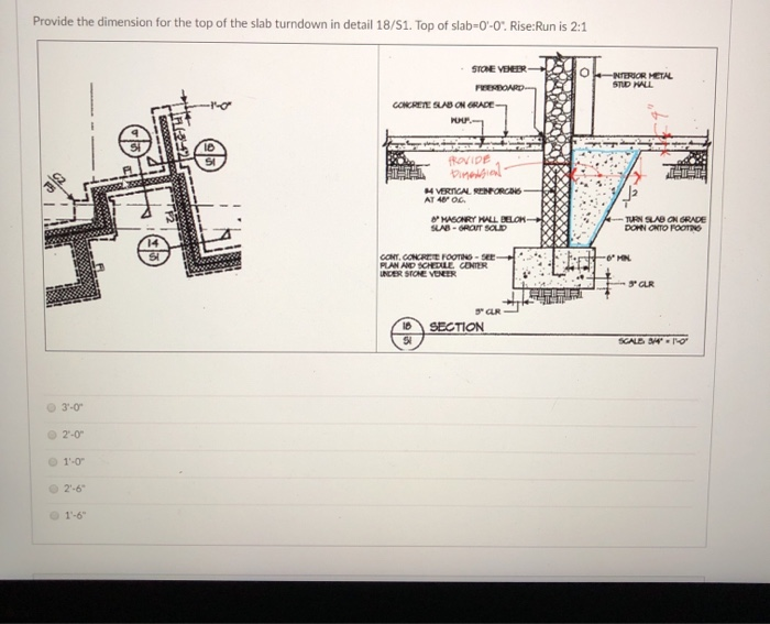 Solved Provide the dimension for the top of the slab | Chegg.com
