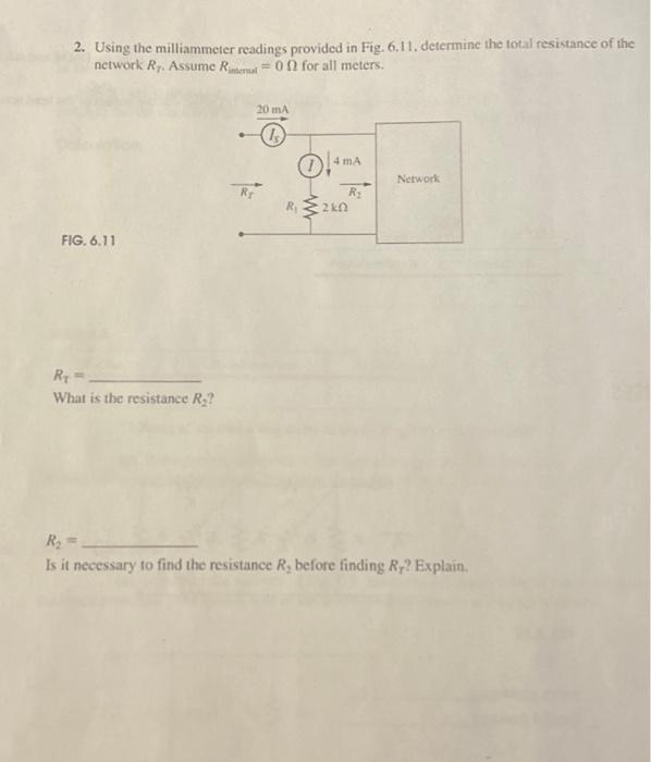 Solved 2. Using the milliammeter readings provided in Fig. | Chegg.com