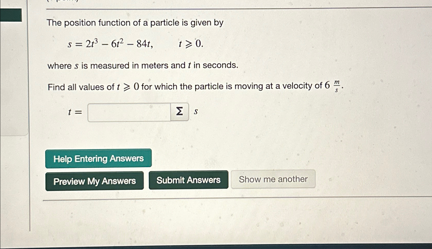 Solved The position function of a particle is given | Chegg.com
