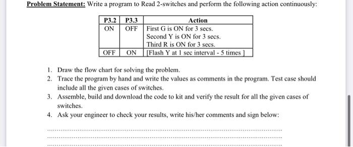 Solved Problem Statement: Write a program to Read 2-switches | Chegg.com