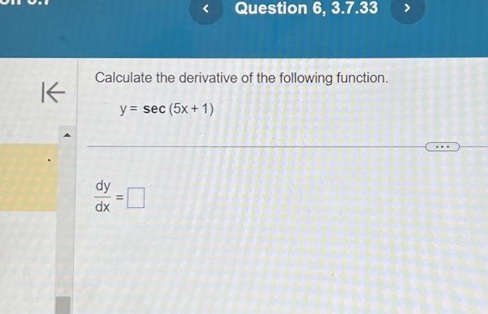 Solved Calculate the derivative of the following function. | Chegg.com