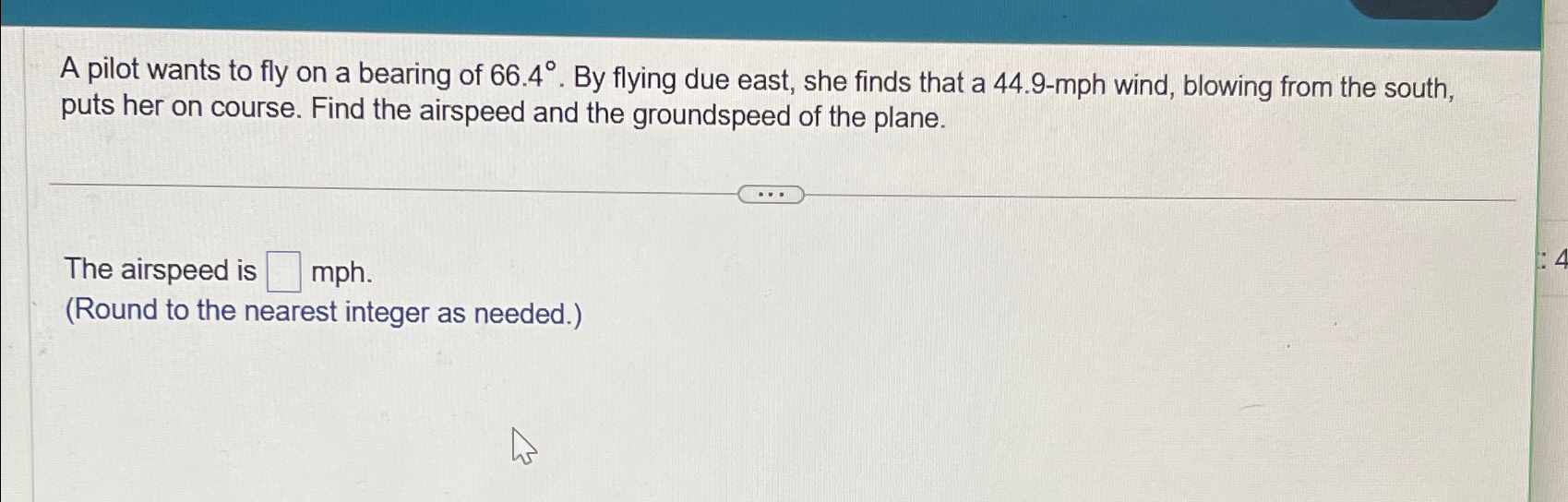 Solved A pilot wants to fly on a bearing of 66.4°. ﻿By | Chegg.com