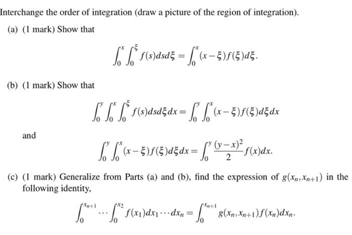 nterchange the order of integration (draw a picture | Chegg.com