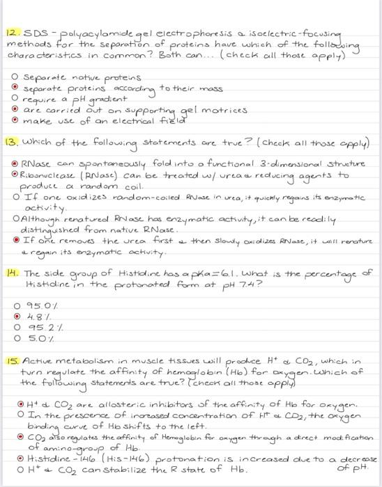 Solved this is biochemistry 1. I have answered the questions | Chegg.com