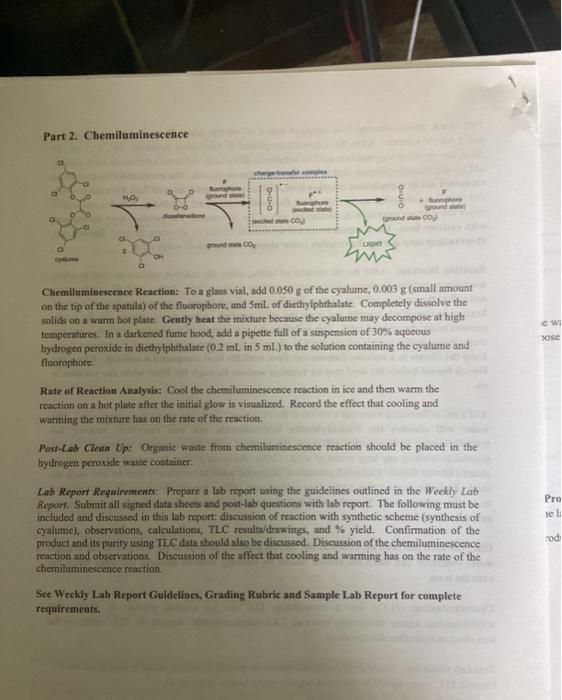 Synthesis of Cyalume; | Chegg.com
