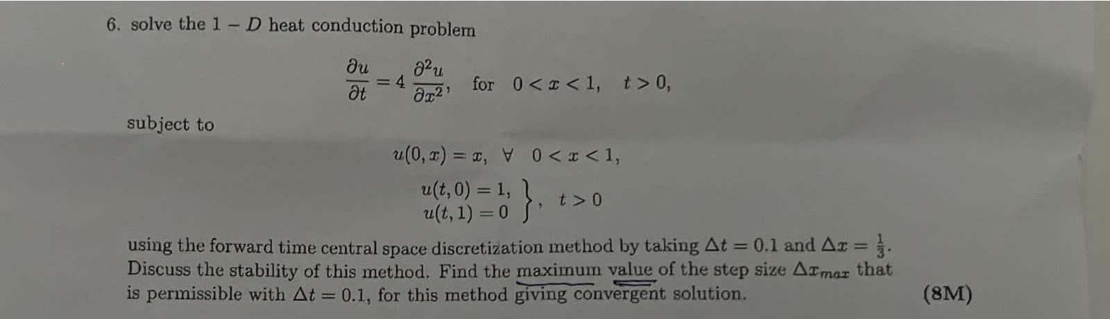 Solved solve the 1-D ﻿heat conduction | Chegg.com