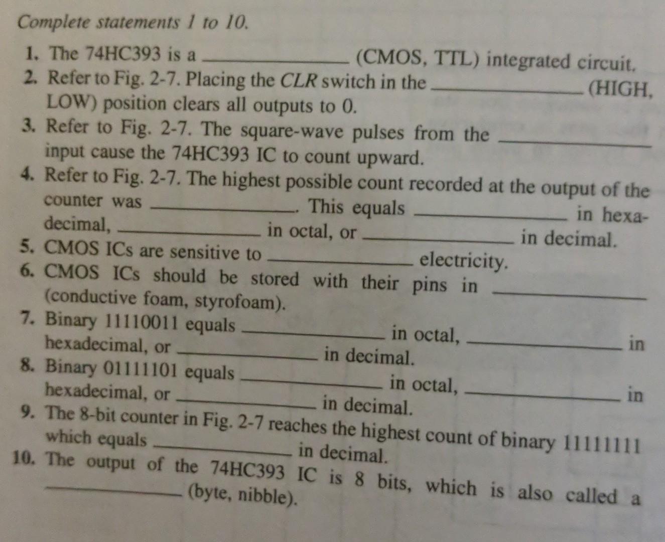 Solved 2-3 LAB EXPERIMENT: USING A CMOS BINARY COUNTER | Chegg.com