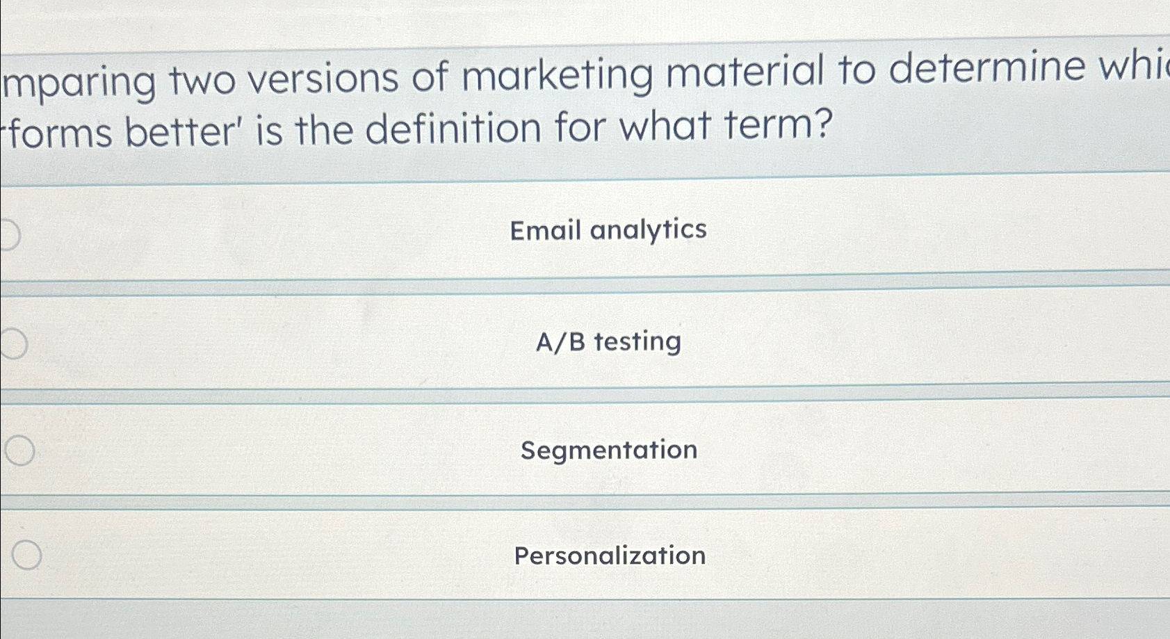 Solved mparing two versions of marketing material to | Chegg.com