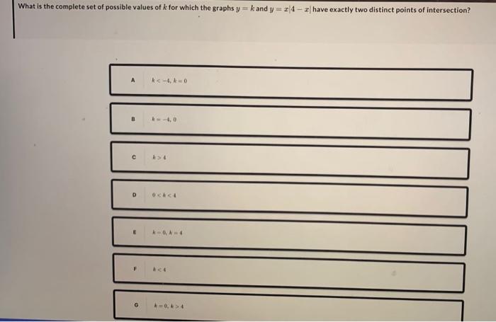 Solved What is the complete set of possible values of k for | Chegg.com