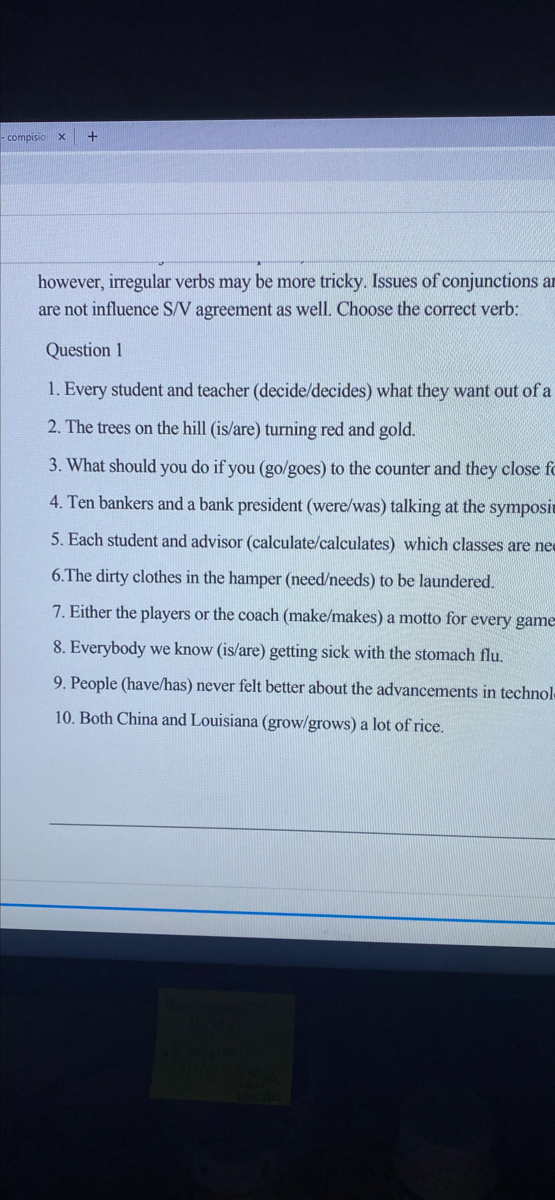 Solved however, irregular verbs may be more tricky. Issues | Chegg.com