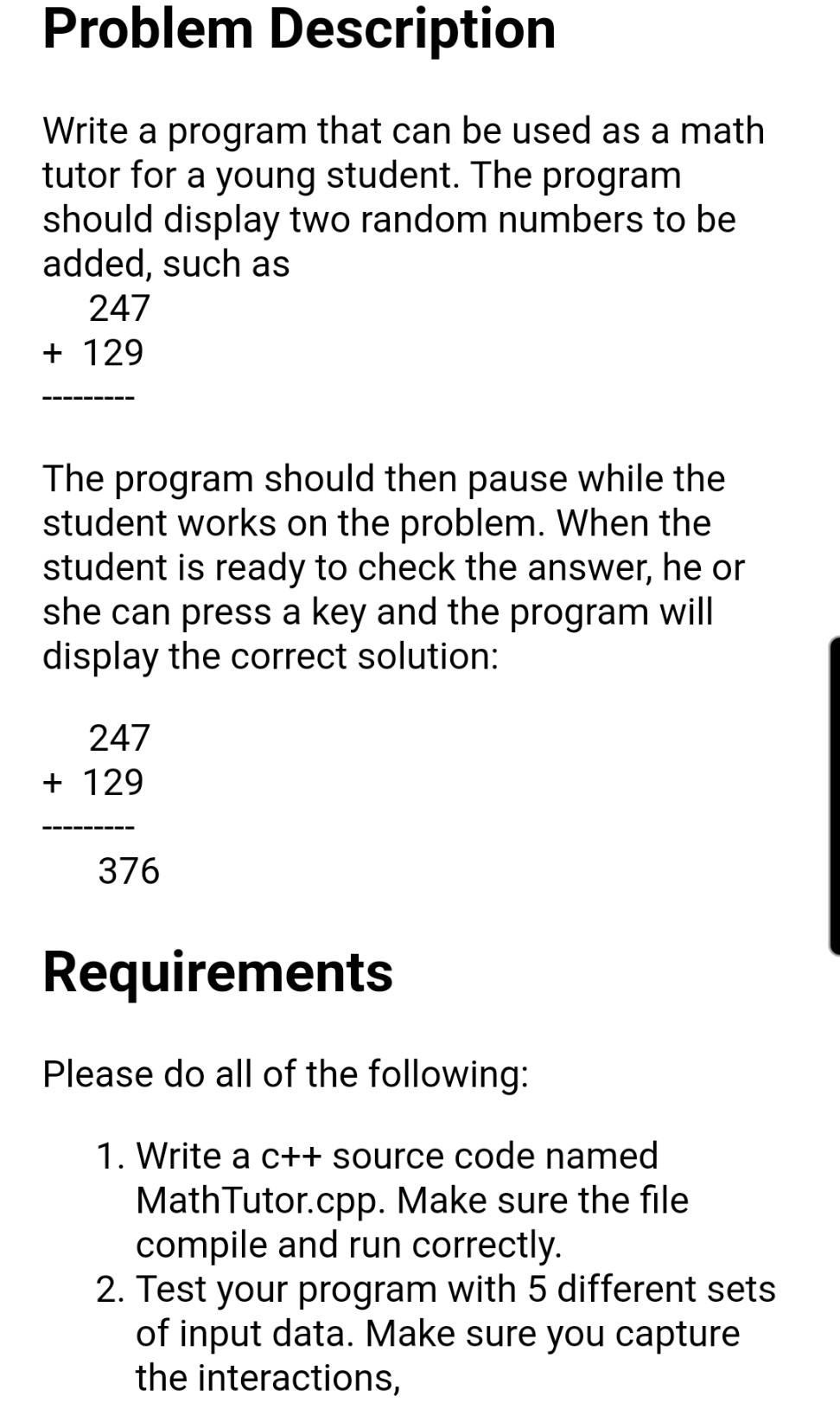 Solved Problem Description Write A Program That Can Be Used