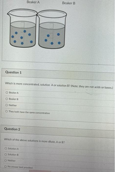 Solved Beaker A Beaker B Question 1 Which is more | Chegg.com