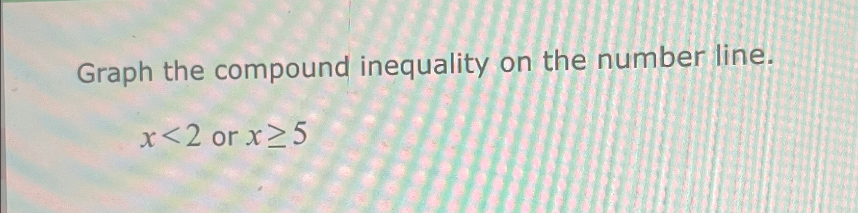 Solved Graph the compound inequality on the number | Chegg.com