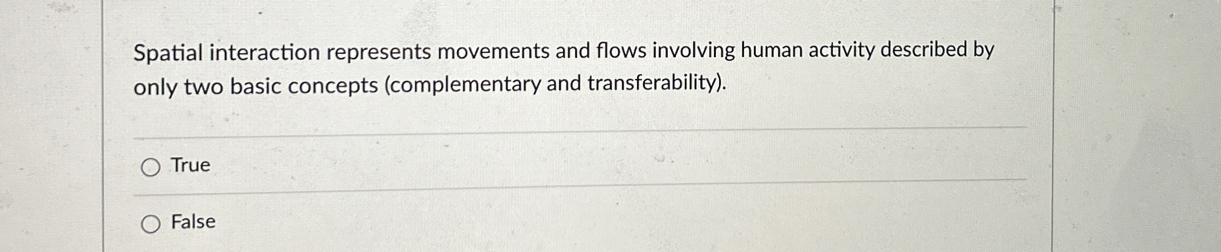 Solved Spatial interaction represents movements and flows | Chegg.com