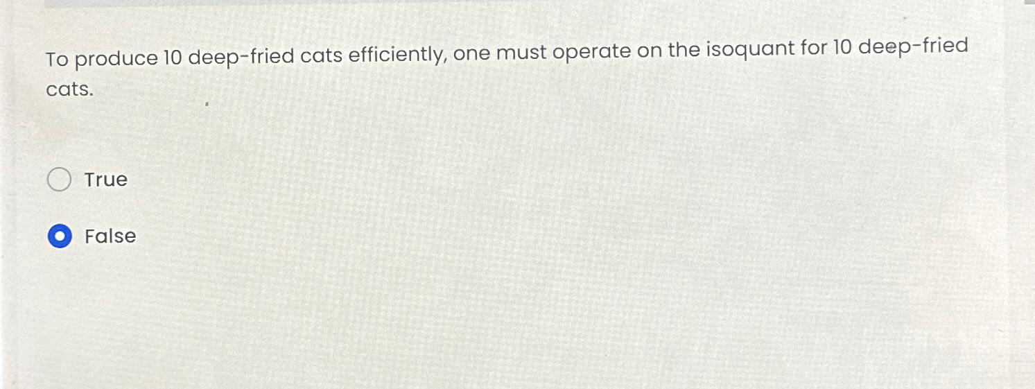 Solved To produce 10 ﻿deep-fried cats efficiently, one must | Chegg.com