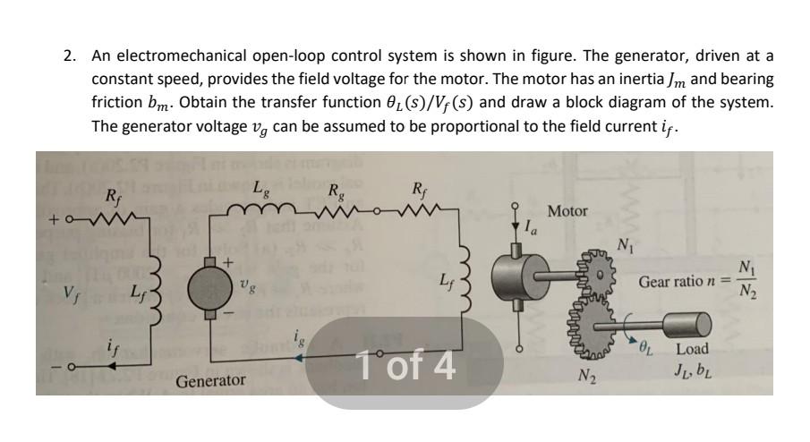 Solved 2. An electromechanical open-loop control system is | Chegg.com