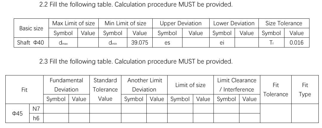 Solved 2.2 Fill the following table. Calculation procedure | Chegg.com